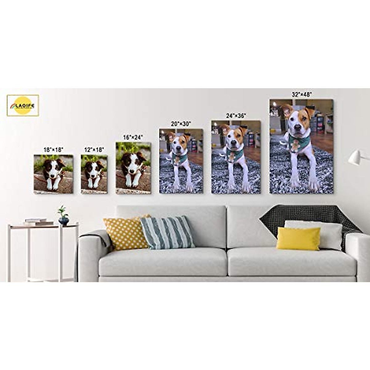 Laoife Custom Canvas Upload Images, Personalized Photo to Canvas Digitally Print Wall Art, Personalized Canvas Pictures for Kid Lover Pet Family, Canvas Framed（20x30 inch）