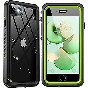 Bestcellcase Waterproof iPhone SE 2022/SE 2020/iPhone 8/iPhone 7 Case Shockproof,Full Body Protective Case with Screen Protector,Heavy Duty Phone Case for iPhone 7/8/SE,Green