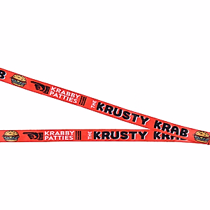 Spongebob Squarepants The Krusty Krab Lanyard Breakaway ID Badge Holder with Metal Charm and Collectible Sticker