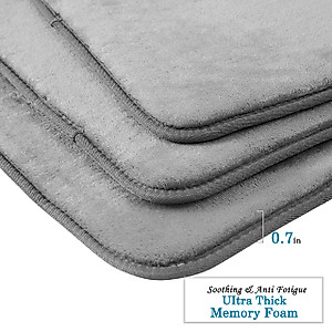 Sweet Home Collection Bathroom Rugs Memory Foam Bath or Shower Mat Slip Resistant Extra Absorbent Soft Fluffy Non Skid Rectangle, 24" X 48", Gray