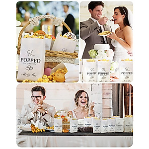 48Pcs He Popped the Question Popcorn Bags Engagement Bridal Shower Wedding Party Favors Popcorn Bags Wedding Bridal Shower Engaged Goody Snack Treat Bags Grease Resistant