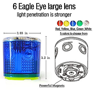 LEDHOLYT Solar Strobe Warning Light, Strong Magnetic Base Solar Emergency Strobe Warning Light, Automatic Turn on Safety Road Construction Traffic Strobe Light (Blue)
