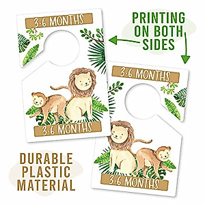6 Hanger Dividers Baby Closet Size Dividers - Safari Baby Closet Dividers, Baby Closet Organizer For Nursery Organization, Baby Essentials For Newborn Essentials, Nursery Closet Dividers Girl or Boy