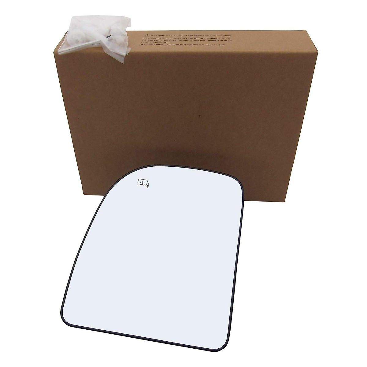 Driver Side Mirror Glass Assembly With Backing Plate Compatible with Ford E150 E250 E350 E450 Econoline Van, F250 F350 F450 Super Duty, Excursion (Upper Towing Mirrors)