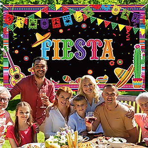 Mexican Fiesta Backdrop Mexican Birthday Banner Cinco De Mayo Theme Party Decoration Supplies Mexico Carnival Party Background for Mexican Birthday Baby Shower Party Picture Photo Studio Favors