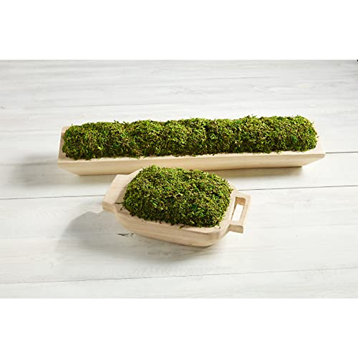 Mud Pie Preserved Moss Paulownia Tray, Natural, 5 3/4" x 25 3/4"