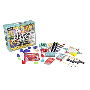 The Indoor Boredom Box - Huge Games & Puzzles Set - Over 250 Activities from Classic Board Games to lateral Thinking Puzzles