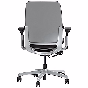 Steelcase Amia Chair with Platinum Base & Hard Floor Casters, Licorice
