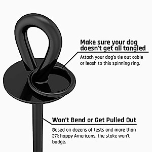 SÄKER Heavy Duty Tie Out Stake - Strongest Dog Anchor Holds 2 Large Dogs Over 180lbs | Premium Dog Stake for Peace of Mind in The Yard, Camping or at The Beach. Use Any Dog Tie Out or Dog Lead
