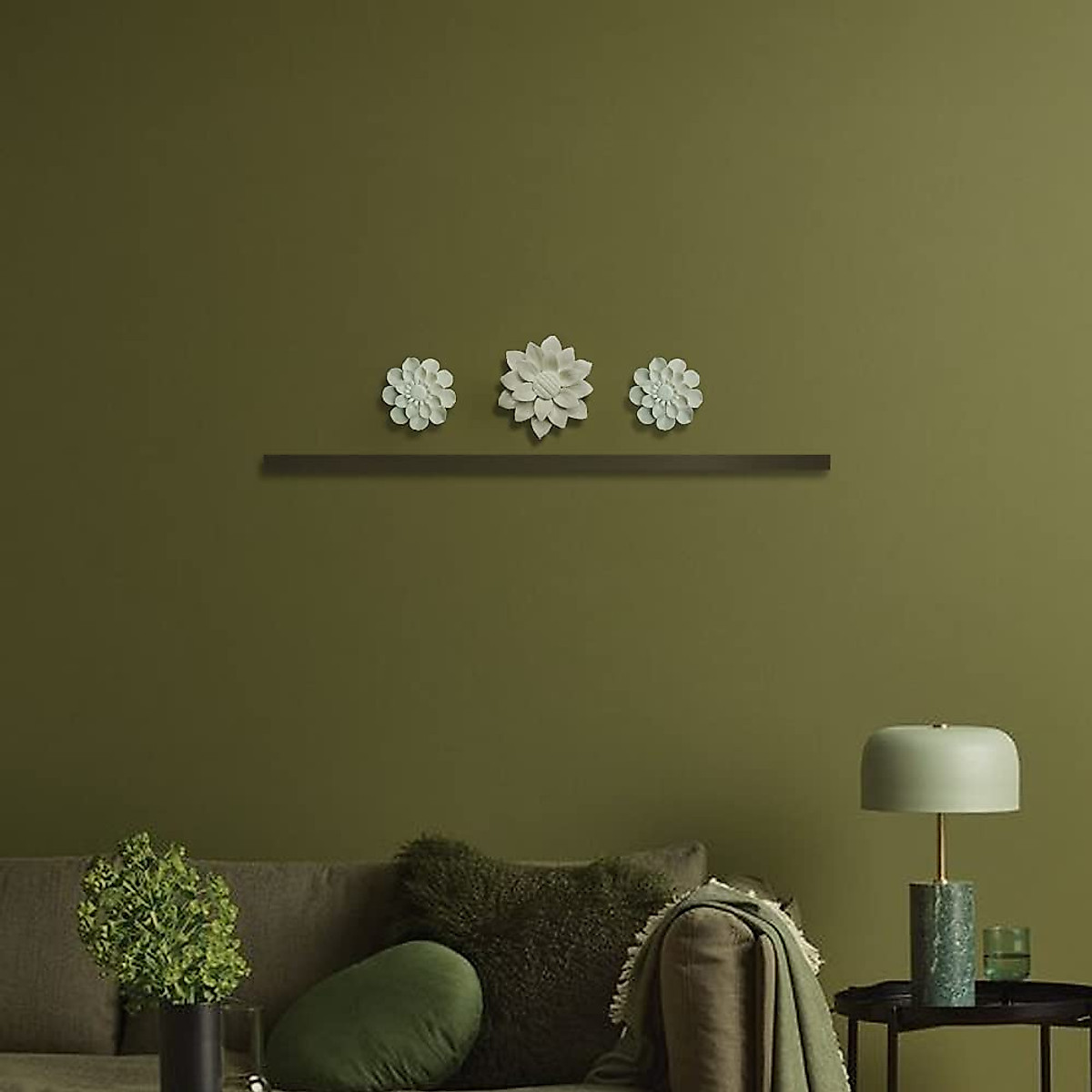 SUVCOTIN Ceramic Wall Flower Decor Sunflower 3D Hanging Artificial Flower Home Garden Farmhouse Decoration, Blue, 3.54 in