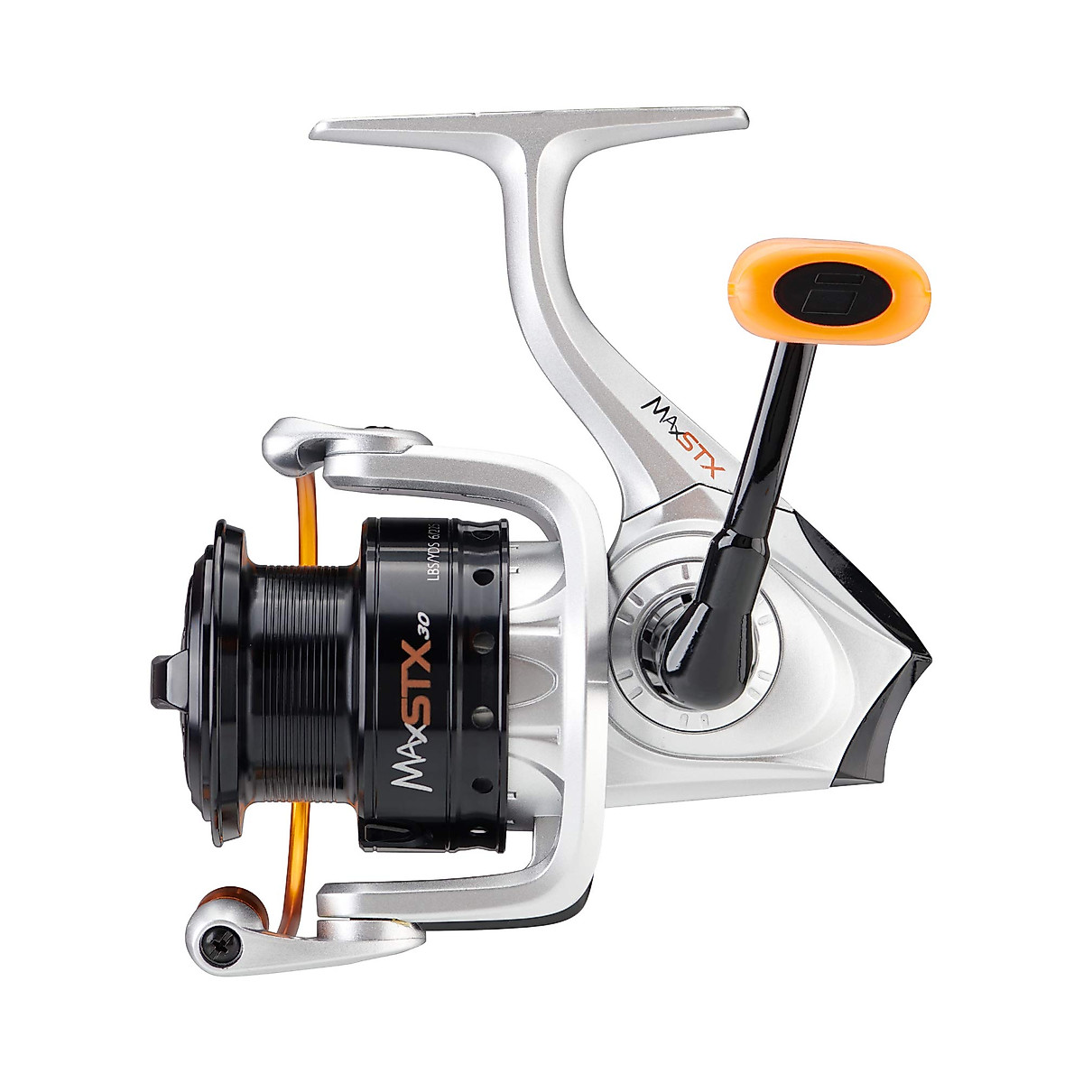 Abu Garcia Max STX SP20 Spinning Reel, Size 5 (1523236), 5 Ball Bearings + 1 Roller Bearing, Felt Front Drag, Max of 6.4lb | 2.9kg, Orange