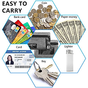 T.CONTACT Lanyard Pouch Coin Purse Wallets Hoodswop Id Holder Keychain Zip Id Case Card Holder Wallet for Men Women Boys Girl Men Change Purses Mens Coin Pouch (Gray, 1.0)