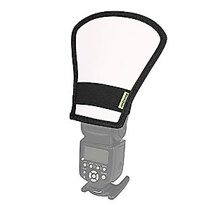 2 Pack Flash Diffuser Reflector Black Edition - 2-Sided White/Silver Bend Bounce Flash Reflector Kit with Elastic Strap for Canon, Nikon, Sony, Fuji and All Speedlight Flashes - by Kachifoto