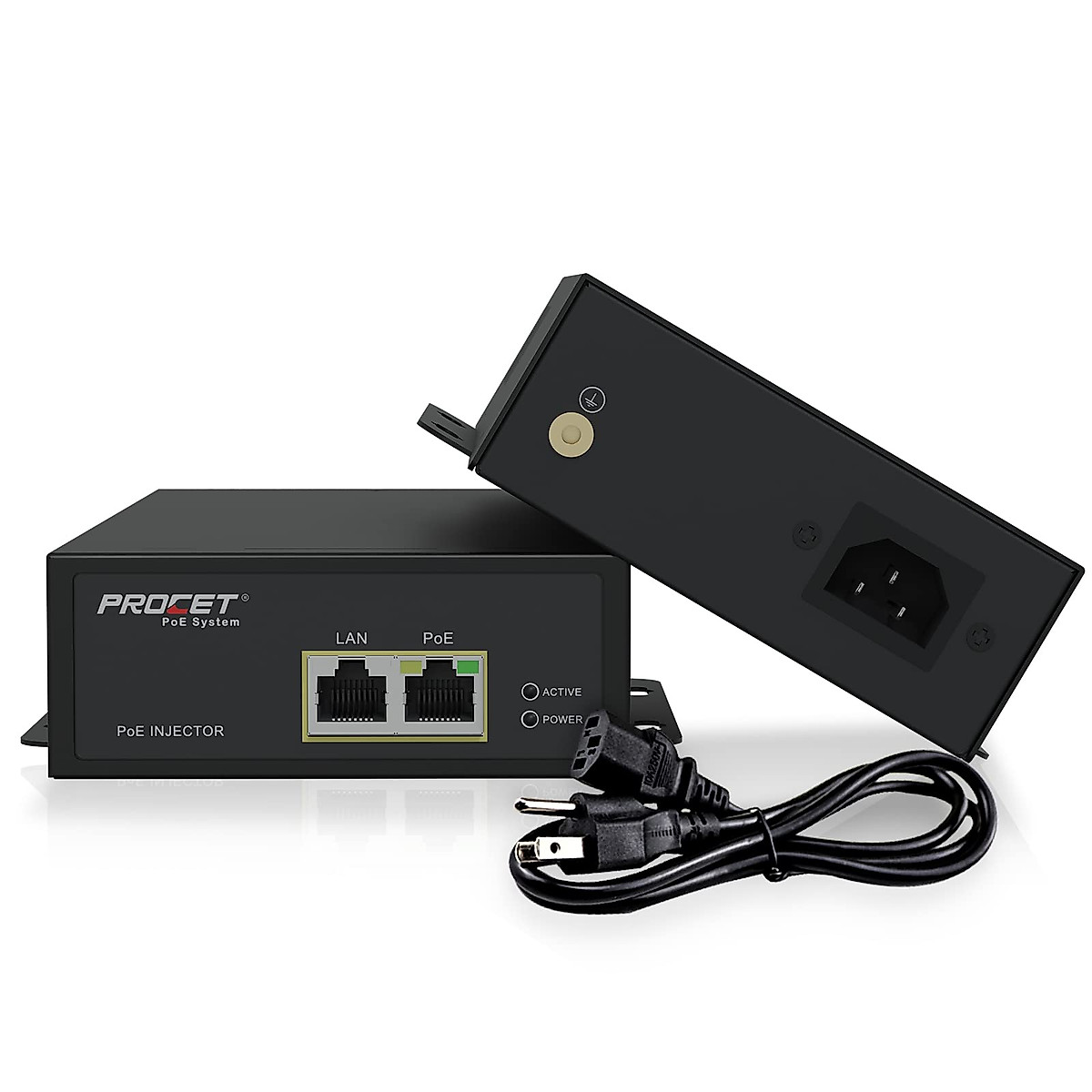 PROCET PoE Iniector 95W Active PoE++ Gigabit PoE Power Injector, 6KV Surge Protection Industrial Grade -104° F to 149° F for PTZ Camera, Wireless AP, PoS System, Kiosks, PT-PSE109GBRO