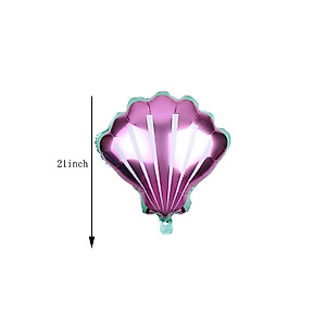 5PCS Mermaid Foil Balloons Balloons Mermaid Shell Balloons Helium Mylar Foil Balloon for Mermaid Under The Sea Birthday Party Baby Shower Decorations