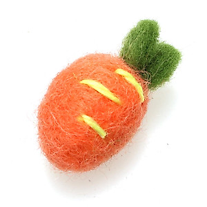 HJ Garden 5pcs Wool Felting Carrots, Home Decoration Ornament Gift, Orange