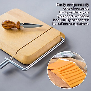 Nuanchu 10 Pcs Cheese Slicer Wire Replacement Cheese Cutter Wire for Block Cheeses Butter Cutting Polished Marble Cheese Slicer Board Wire (Style 1)