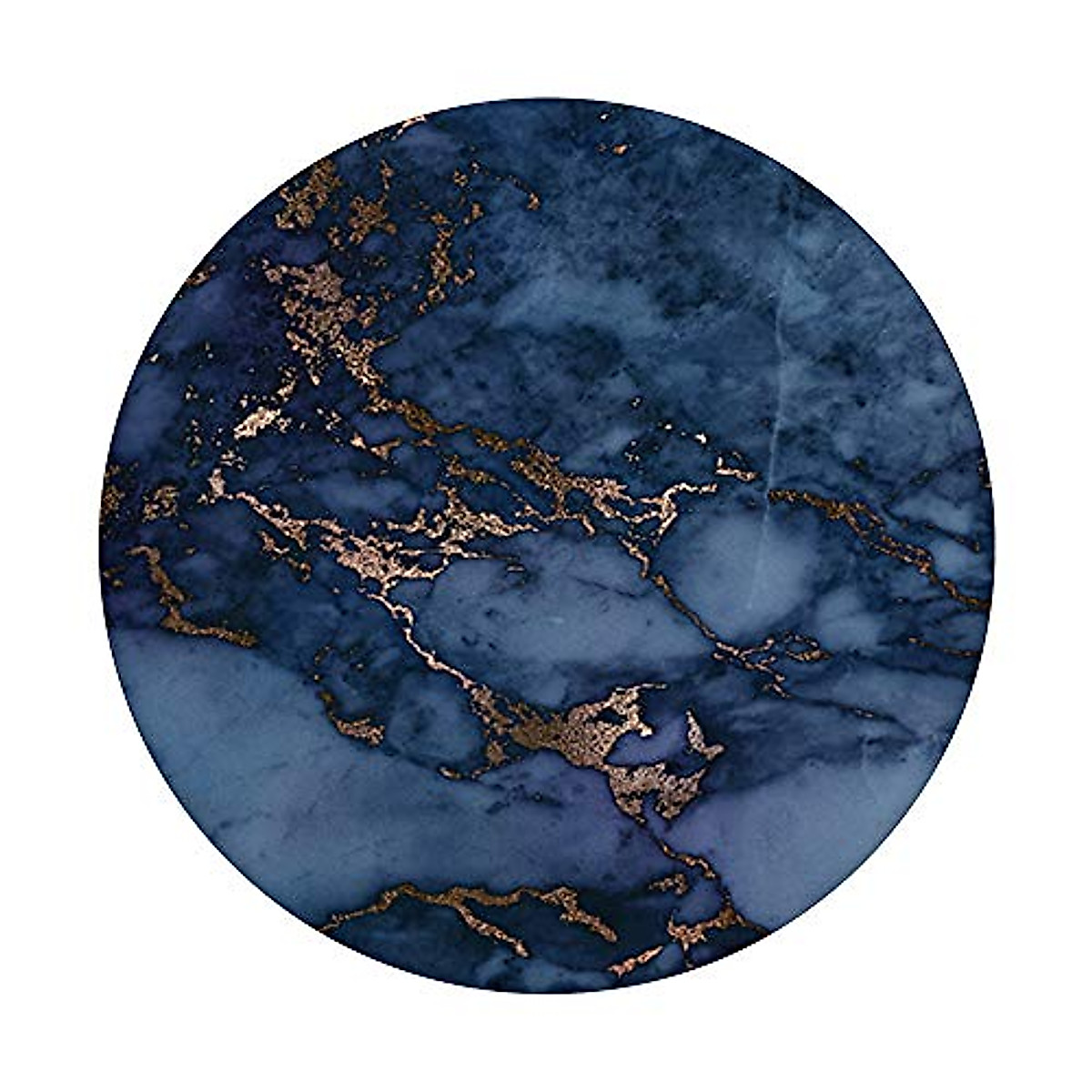 Elegant Dark Jewel Tone Navy & Copper Marble Pattern PopSockets PopGrip: Swappable Grip for Phones & Tablets