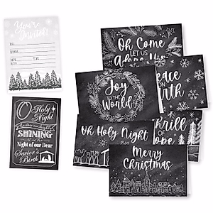24 Black & White Religious Christmas Cards Boxed With Envelopes, 25 Holiday Party Invitations, Christmas Invite, 50 Holiday Greeting Cards, Blank Winter Postcard Set, Merry Christmas Cards