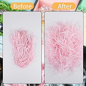 BoxSkivra 4 OZ Pink Crinkle Paper Shredded Paper for Gift baskets Filler Paper Shred for Gift Wrapping Crinkle Cut Paper Shred Filler for Easter Basket Grass, Christmas, Birthday, Mother's Day