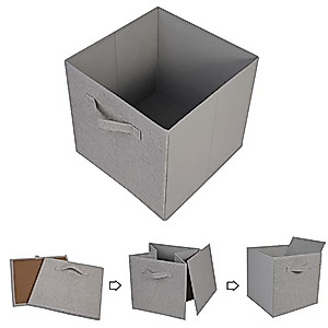 BOMKEE Collapsible Storage Bins, Closet Organizers and Storage Cubes Clothings and Toys Storage Baskets with Handles (Set of 4, 12*12*12inch)