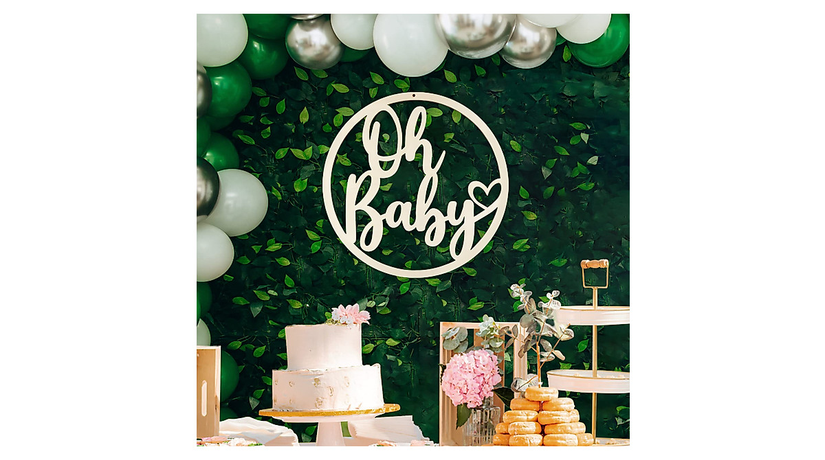 Large Wooden Oh Baby Sign | Baby Shower & Nursery Decor