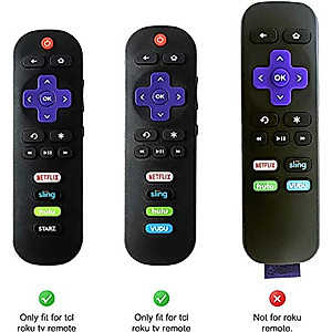 [2 Pack] Remote Case for TCL Roku RC280 Remote, Alquar Lightweight Anti Slip Shockproof Silicone Protective Case Cover Compatible with TCL Roku RC280 Remote - with Lanyard (Glow Green+Glow Blue)