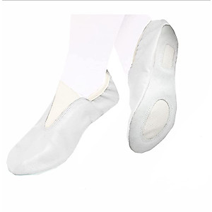 Set of Two Black & White Toddler/Kids/Adult Gymnastic Shoes - Trampoline Shoes Gymnastics - Tumbling Shoes - Agility Gym Shoes Goat Leather Slip-on Rubber Sole, Black & White, 5 UK