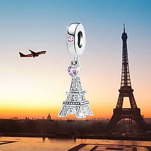 YSAHan Paris Eiffel Tower Dangle Charm City of Love Travel Collection Bead for Pandora Bracelet (Aut-126_Eiffel)