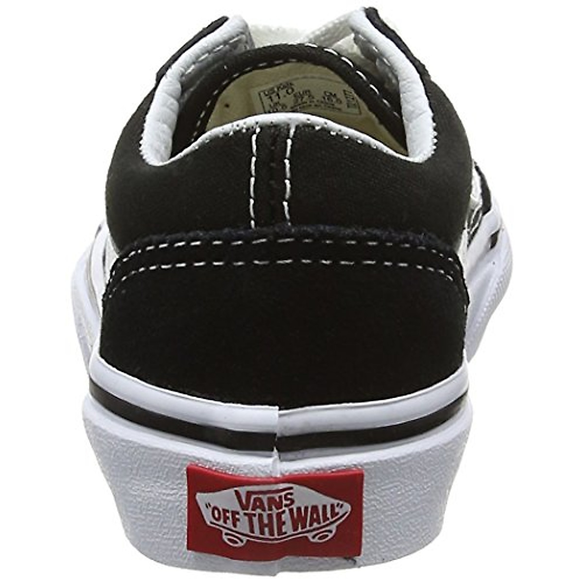 Vans Kids Old Skool Black/True White Skate Shoe, Black/White, 3 Little Kid