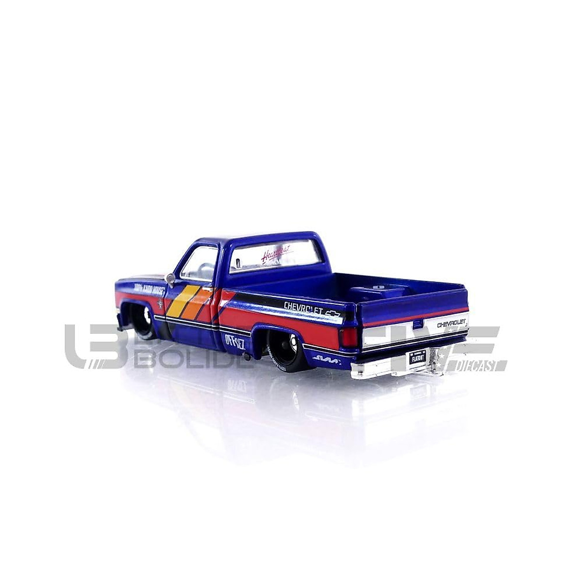 True Scale Miniatures Model Car Compatible with Chevrolet Silverado Kaido Works V2 Limited Edition 1/64 Diecast Model Car Kaido House KHMG099, Blue