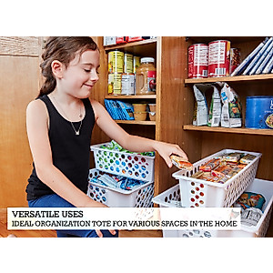 Organize Your Home Long Slide-It Baskets, 3 Pack, Stacking and Sliding Modular Storage, Great Organizing Bins for Pantry, Closet, Bedroom, Office, and all Storage, 21” x 6.3” x 4.4”