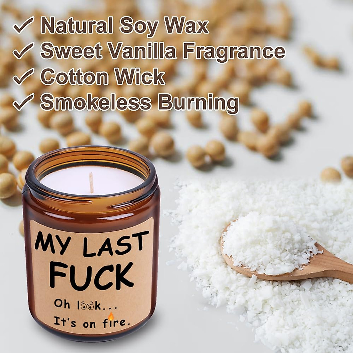 BrightinWint Vanilla Scented Candles, Candle Gifts for Women, Funny My Last F Candle Unique Candles for Home Scented, Hilarious Funny Gifts for Women, Men, BFF, Bestie, Best Friend, Coworker