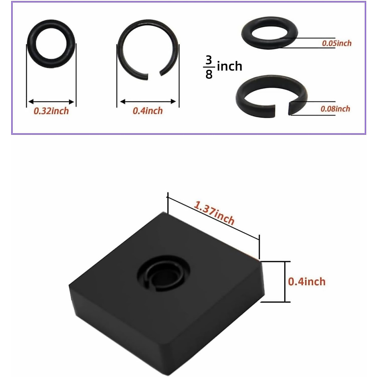 QMTCYXGS ( 12+12 Sets 1/2” & 3/8" Impact Retaining Ring Clip Friction Ring Hog Ring with O-Ring for Milwaukee Electric Pneumatic Type Impact Wrench, Includes Install Tool