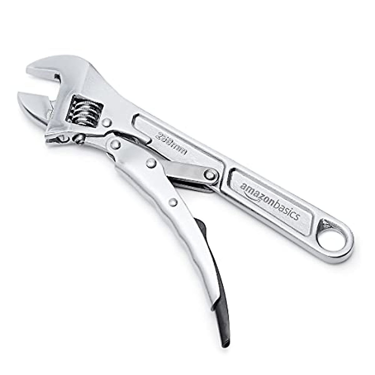 Amazon Basics Locking Adjustable Wrench, 10 inch x 2.7 inch x 0.75 inch