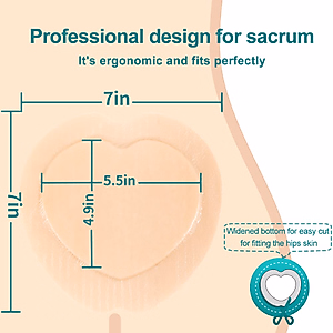 Dimora Wound Dressing Sacrum Foam Bandages Silicone Adhesive Border 7"x7" Waterproof Sacral Pads Absorbent Breathable Bed Sore Pressure Dressing