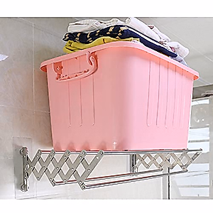 EAFTOS Toxic Free and Safe Telescopic Drying Rack Stainless Steel Wall Mounted Collapsible Drying Rack for Bathroom Kitchen Hotel Balcony