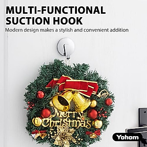 YOHOM Suction Cup Hooks for Inside Shower Wall Suction Towel Holder Bathroom Wash Cloth Suction Hanger Plastic Loofah Sponge Hooks for Glass Shower Door, 2PCS