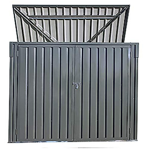 ARROW 6' x 3' Storboss Horizontal Outdoor Padlockable Steel Storage Shed, Charcoal