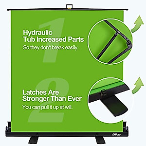 Upgrate EMART Green Screen, 61 x 72in Collapsible Chroma Key Panel for Background Removal, Portable Retractable Wrinkle Resistant Chromakey Green Backdrop with Auto-Locking Frame, Aluminum Hard Case
