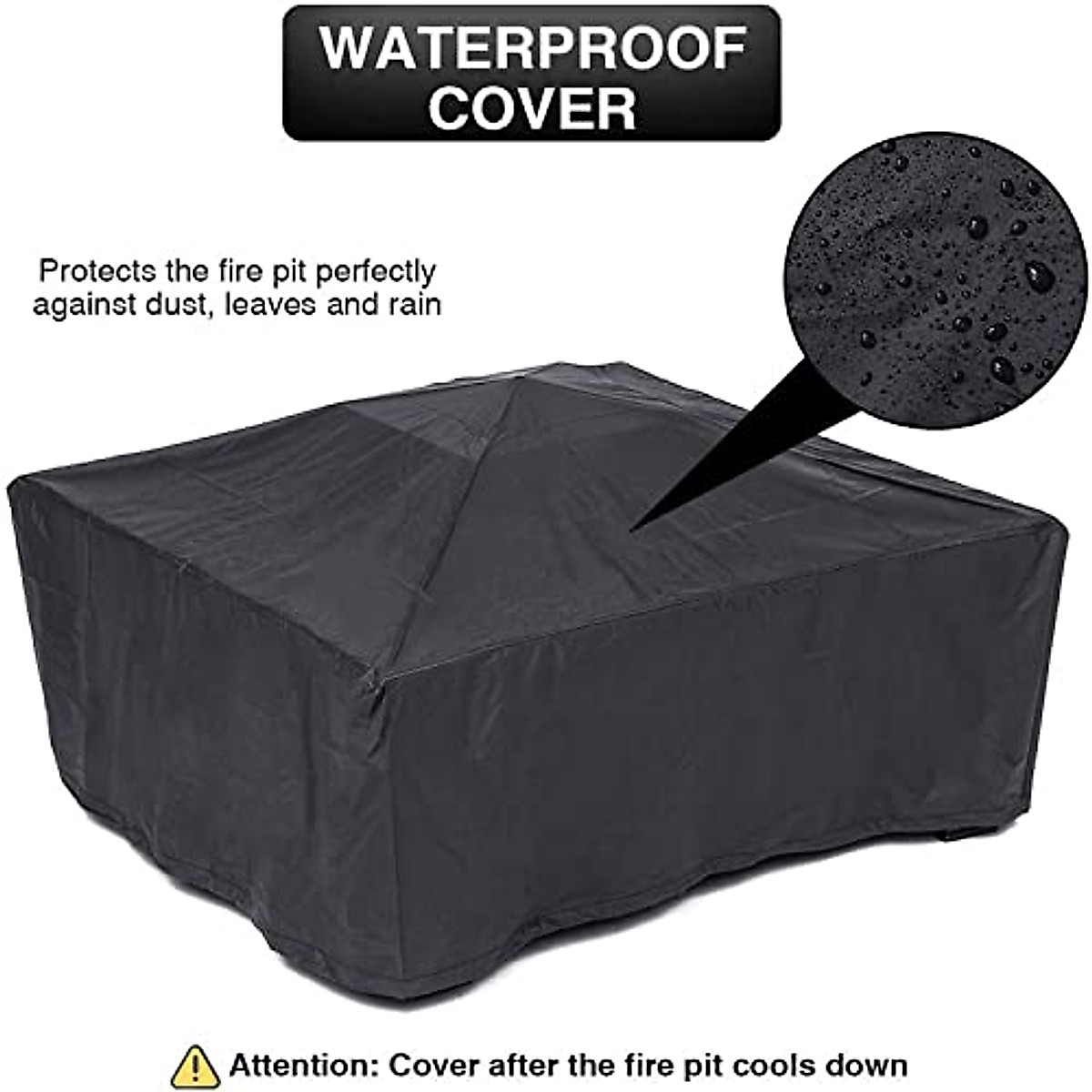 Fire Pit Wood Burning Firepit Metal Square Outdoor Fire Pit Steel BBQ Grill Fire Pit Bowl with Spark Screen Cover, Poker Log Grate for Patio Bonfire Camping Backyard Garden Picnic black 32 inch