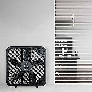Genesis 20" Box Fan, 3 Settings, Max Cooling Technology, Carry Handle, Black
