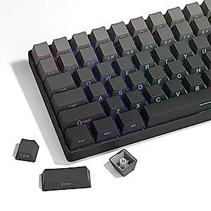 PBT Keycaps - Side Printed Keycap Set, Double Shot Shine Through Custom Keycaps, Gradient Gray Keycaps OEM Profile 136 Keys, Minimalist Style Phantom Keyboard Keycap for Mechanical Keyboards