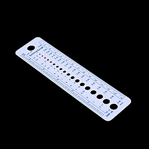 Natudeco US UK Canada Sizes 2-10mm Sewing Ruler Patch Work Ruler Clear Sewing Ruler Plastic Knitting Needle Gauge Ruler Inch cm Sewing Tools for Sewing Measurement