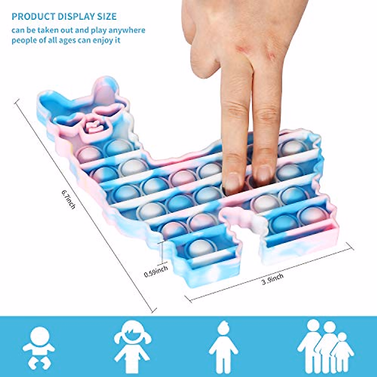 WHATOOK POP Fidget Llama Toys its Llama Fidget Pop Toys Unicorn: 2pack Poppers Sensory Special Needs Stress Relief and Anti-Anxiety Silicone Squeeze Bubble Alpaca Toy Tools for Kids and Adults