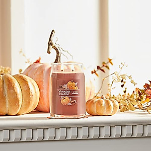 Yankee Candle Spiced Pumpkin Scented, Signature 20oz Large Jar 2-Wick Candle, Over 60 Hours of Burn Time