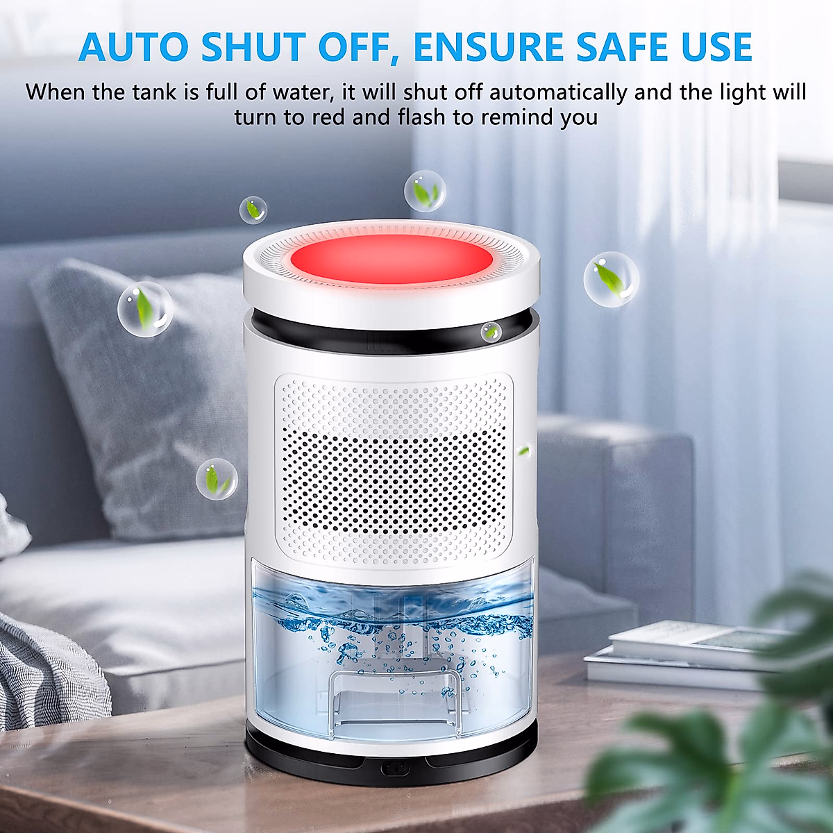 Dehumidifiers for Home Room Up to 700 sq ft, SEAVON 85oz Larger Water Tank Quiet Portable Dehumidifier for Basement Bathroom Bedroom Closet RV, Equipped with Sleep Mode Auto off 7 Colors Light