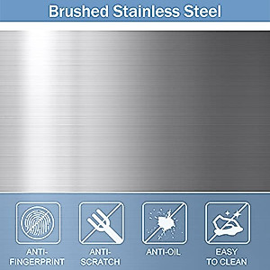 R/E Kitchen Trash Can Garbage Can Stainless Steel Trash Can with Lid 13 Gallon High-Capacity Touchless Trash Can Automatic Garbage Can Fingerprint-Proof for Office Bedroom Bathroom