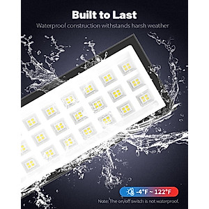 AGranTOP 2 Pack Plug in LED Shop Lights - 100W 15000LM Aluminum Garage Light w/ 9.84ft Power Cord, IP66 Waterproof Shop Lights for Garage, Workshop, Warehouse (Built-in ON/Off Switch)