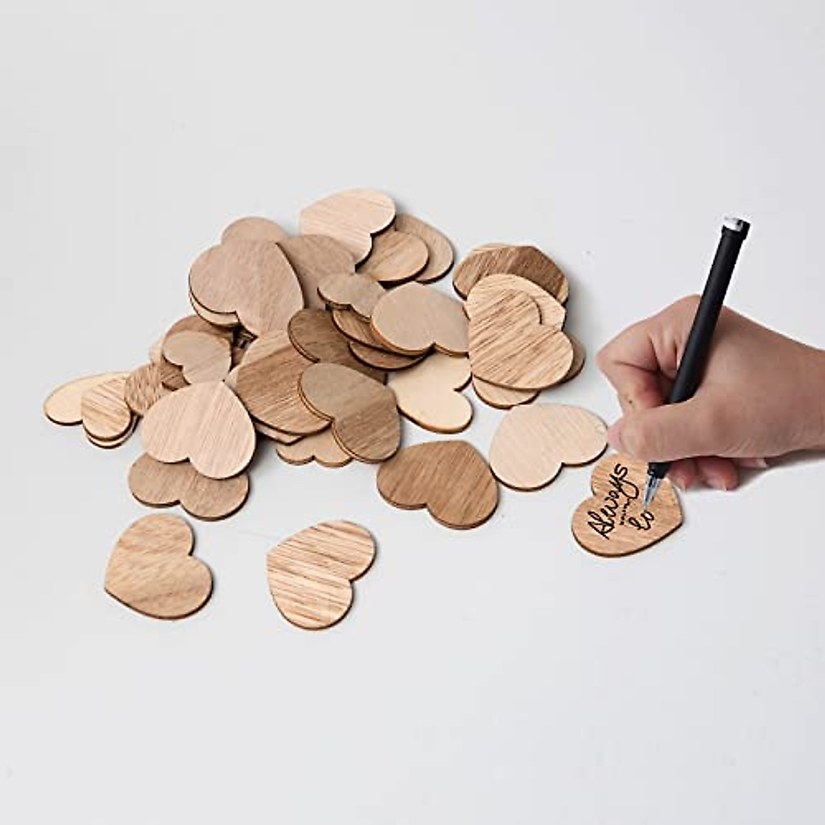 Y&K Homish Guest Book for Wedding Alternative Rustic Wedding Decorations for Reception Wedding Signs Guest Book with Pen 160 Blank Wooden Hearts